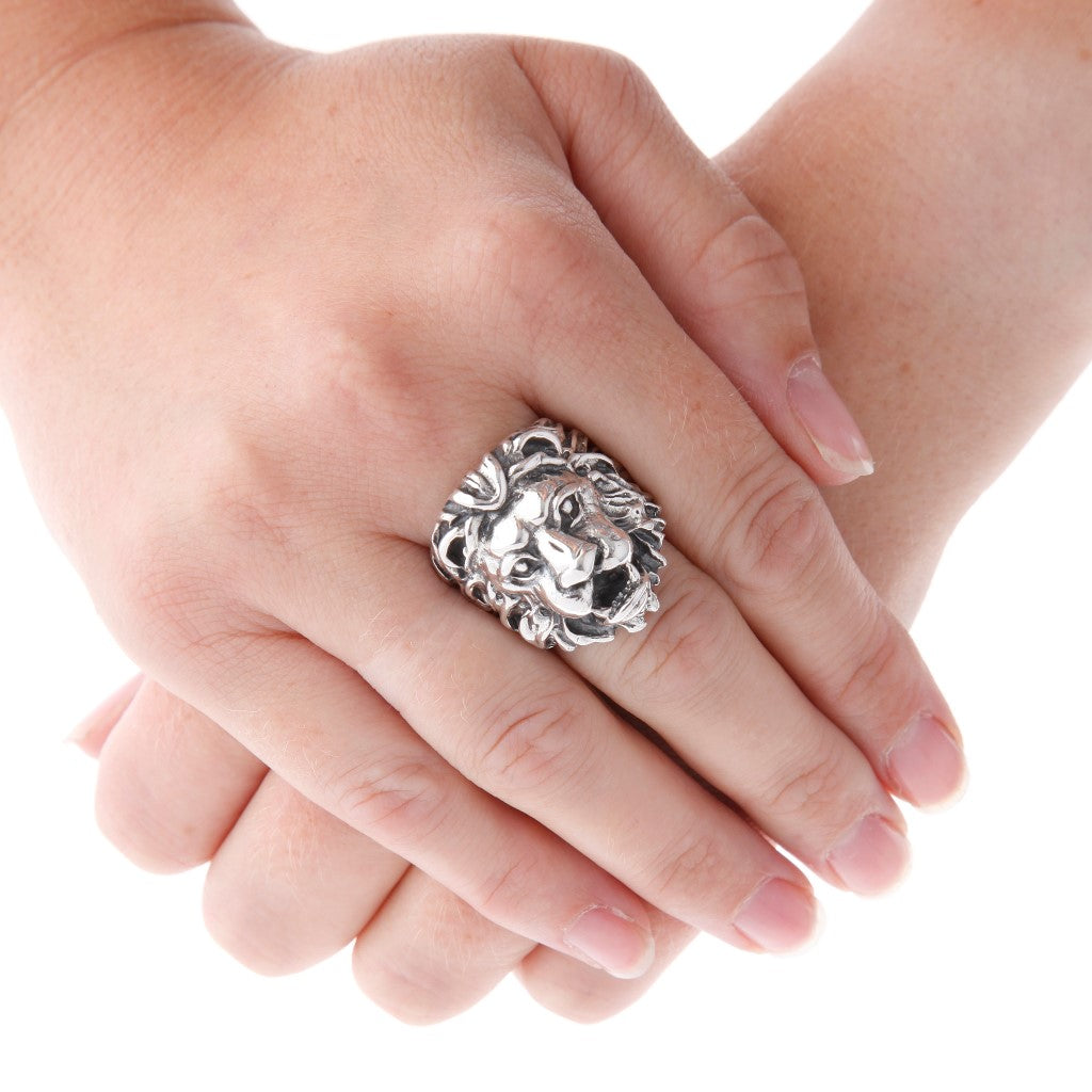 Large Silver Lion Ring - Brighton Silver