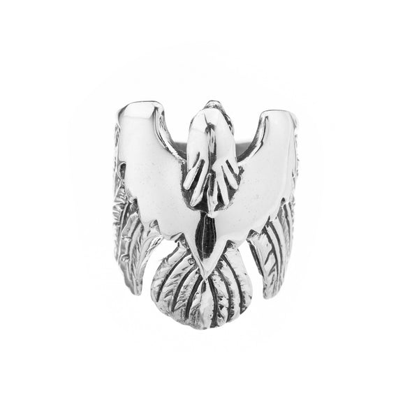 Large Silver Eagle Wing Ring - Brighton Silver